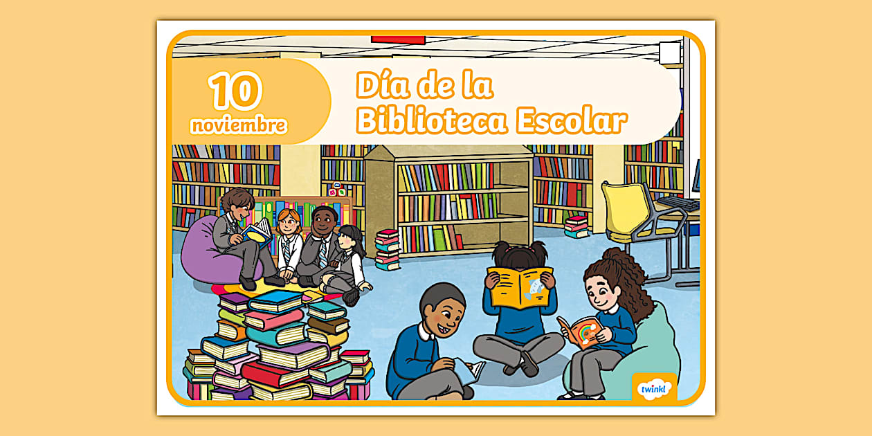 Afiche: Día de la Biblioteca Escolar | Twinkl Perú