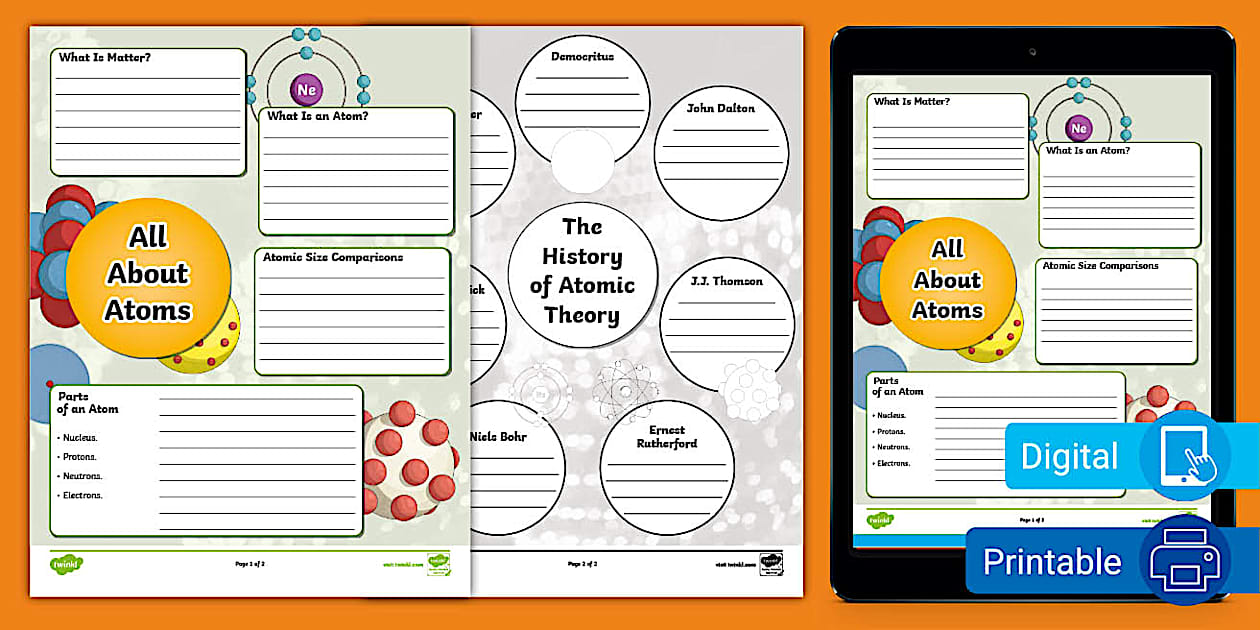 Atomic Structure Graphic Organizer for 6th-8th Grade