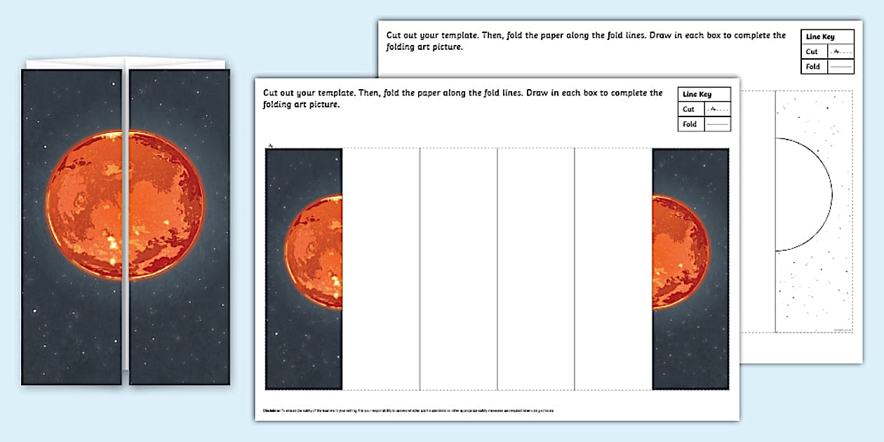 Mars Folding Art Template - Twinkl Science (teacher made)