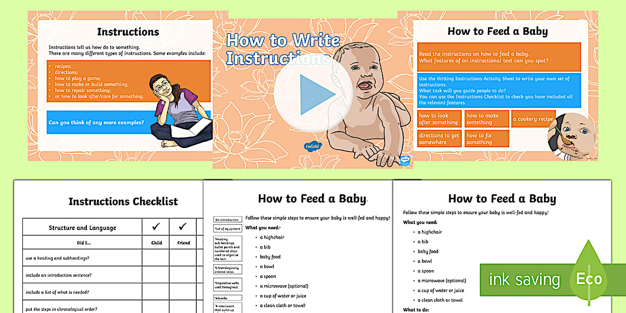 Editable How to Write Instructions LKS2 Lesson Teaching Pack