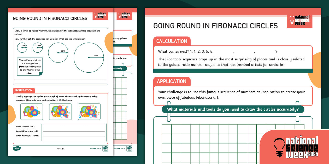 Fibonacci Circles STEAM Activity (teacher made) - Twinkl