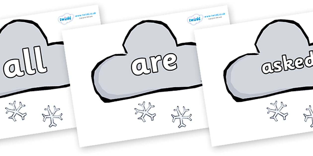 Tricky Words on Weather Symbols (Snow) (Teacher-Made)