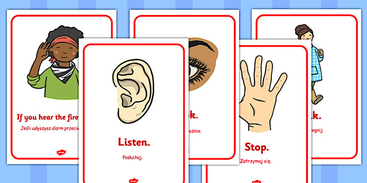 Fire Alarm Instructions Posters Polish Translation - Twinkl