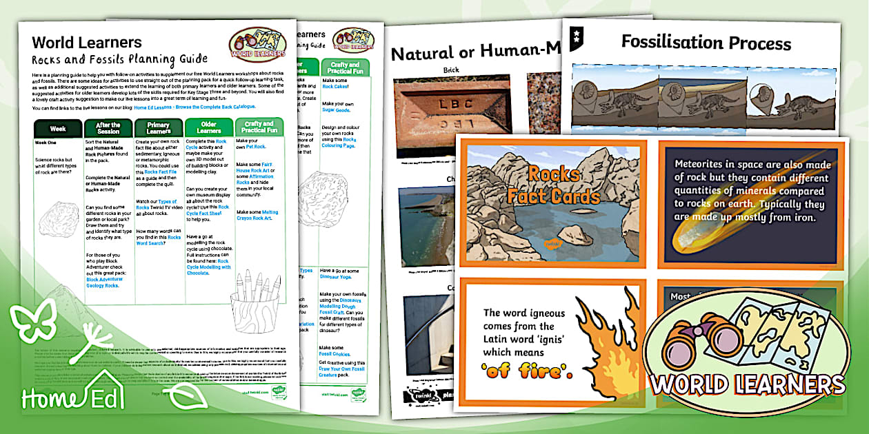 Rocks and Fossils Planning Pack (teacher made) - Twinkl