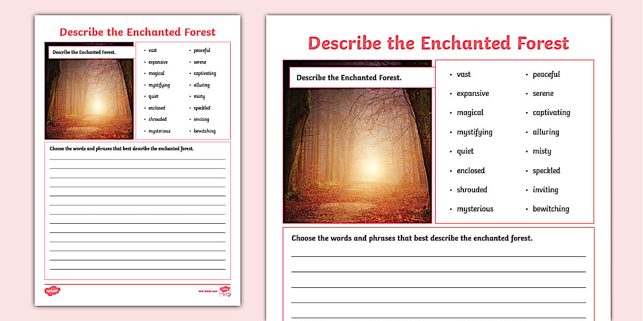 Describe the Enchanted Forest Worksheet (Teacher-Made)