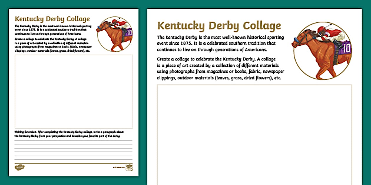 Kentucky Derby Writing and Collage Worksheet | Twinkl USA