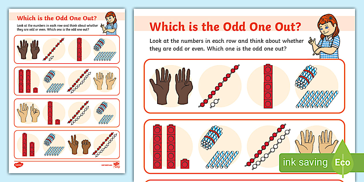 👉 Which is the Odd One Out? Odd and Even Worksheet
