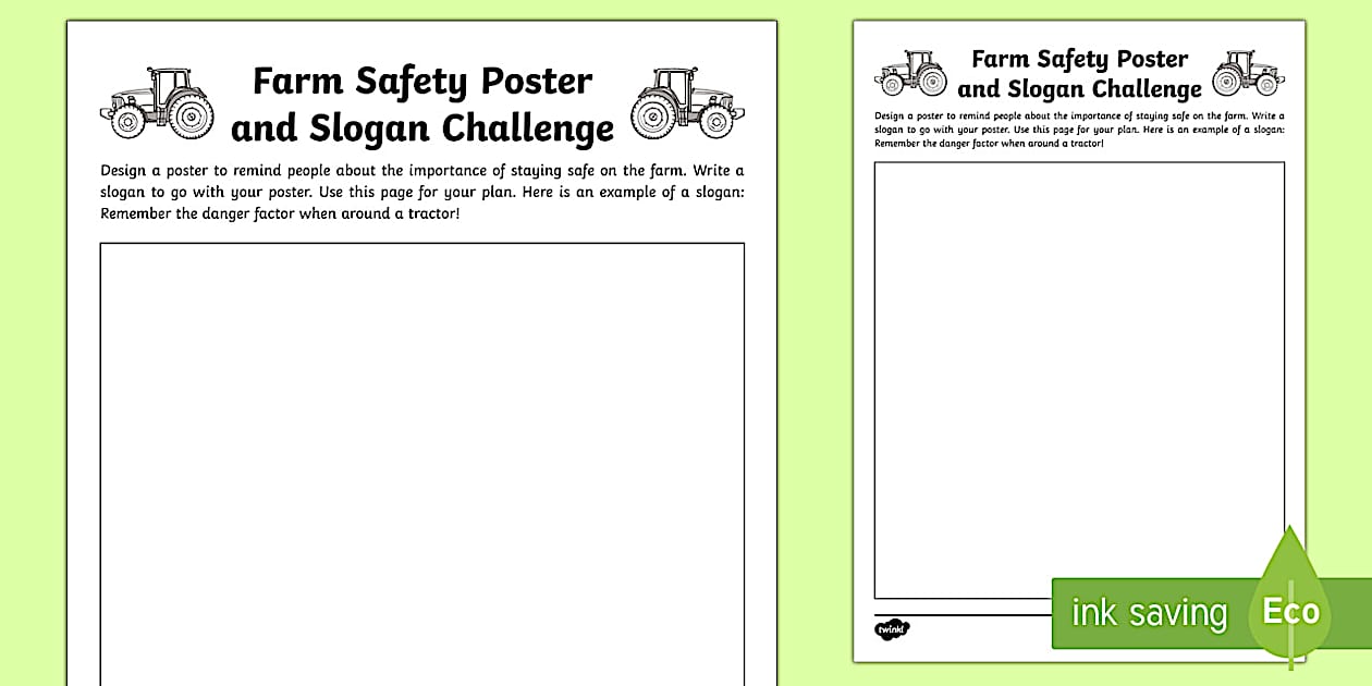 Farm Safety Poster and Classroom Slogans Challenge Activity