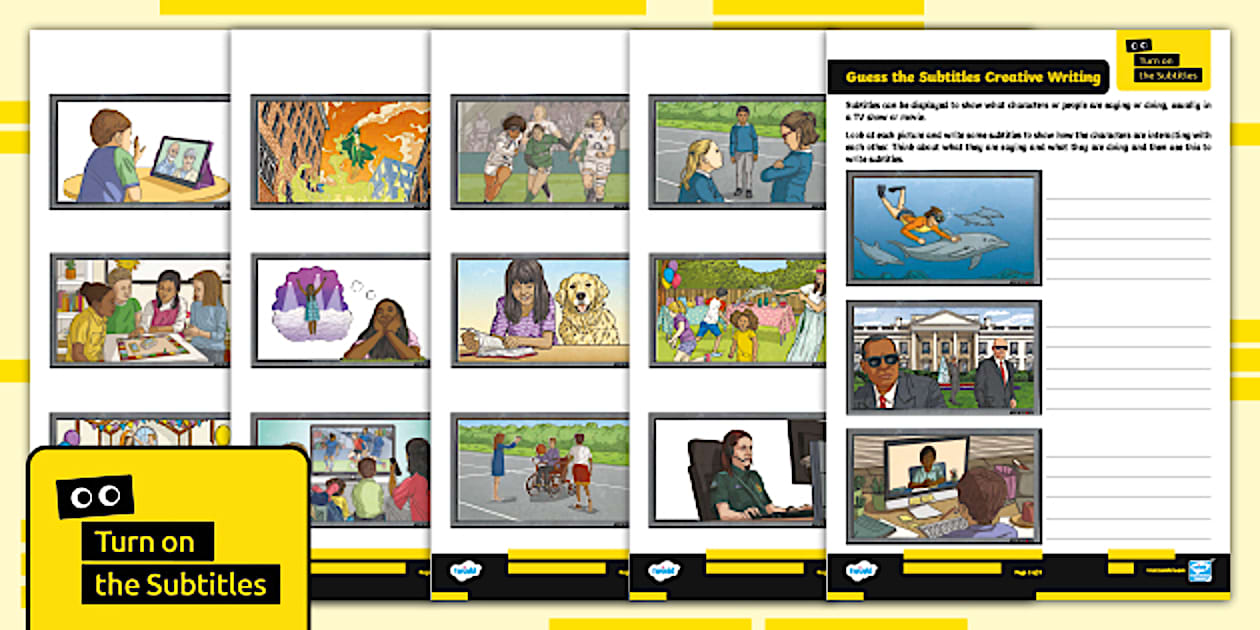 Turn On the Subtitles: Guess the Subtitles Creative Writing Activity ...