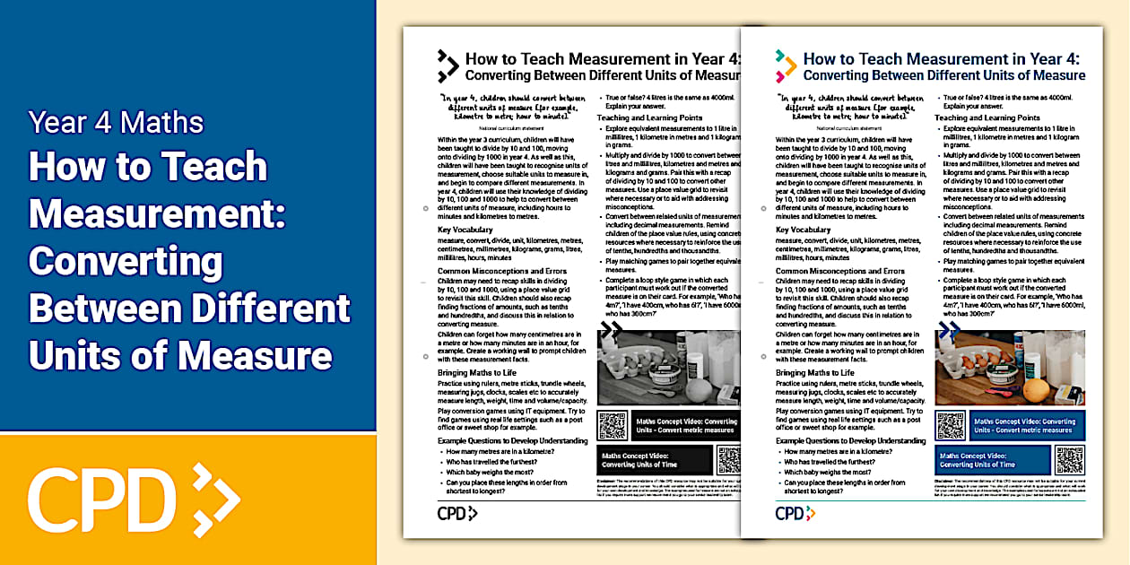 How to Teach Measurement in Year 4: Converting Between Different Units of