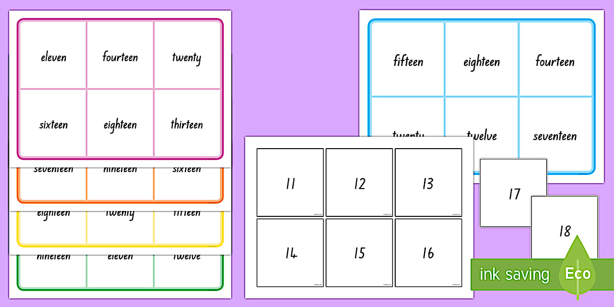 Number & Words (11-20) Bingo (teacher made) - Twinkl