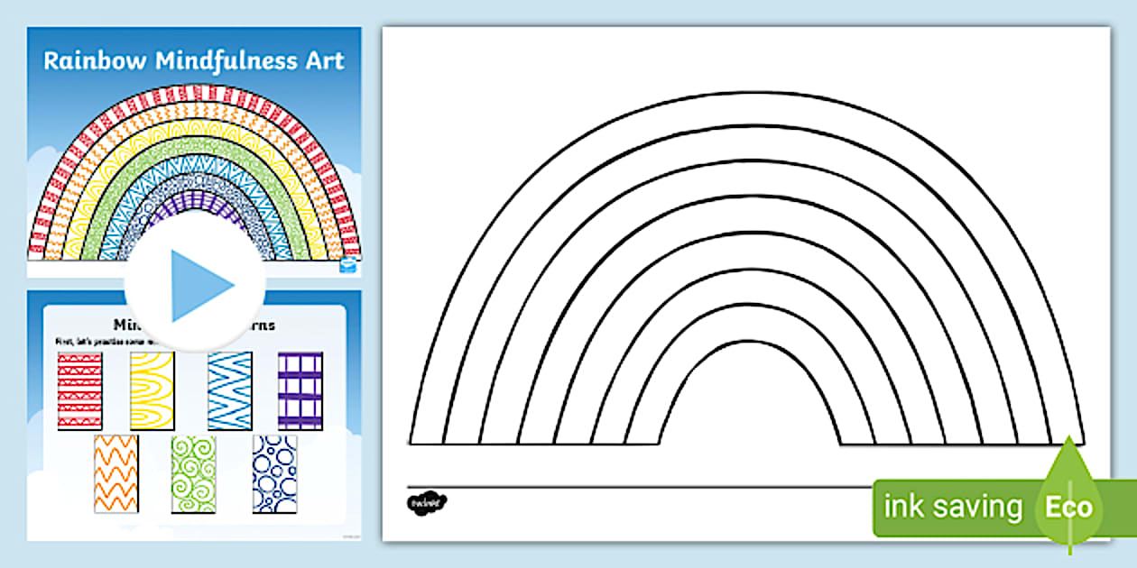 Rainbow Art Activity for Mindfulness PowerPoint - CfE