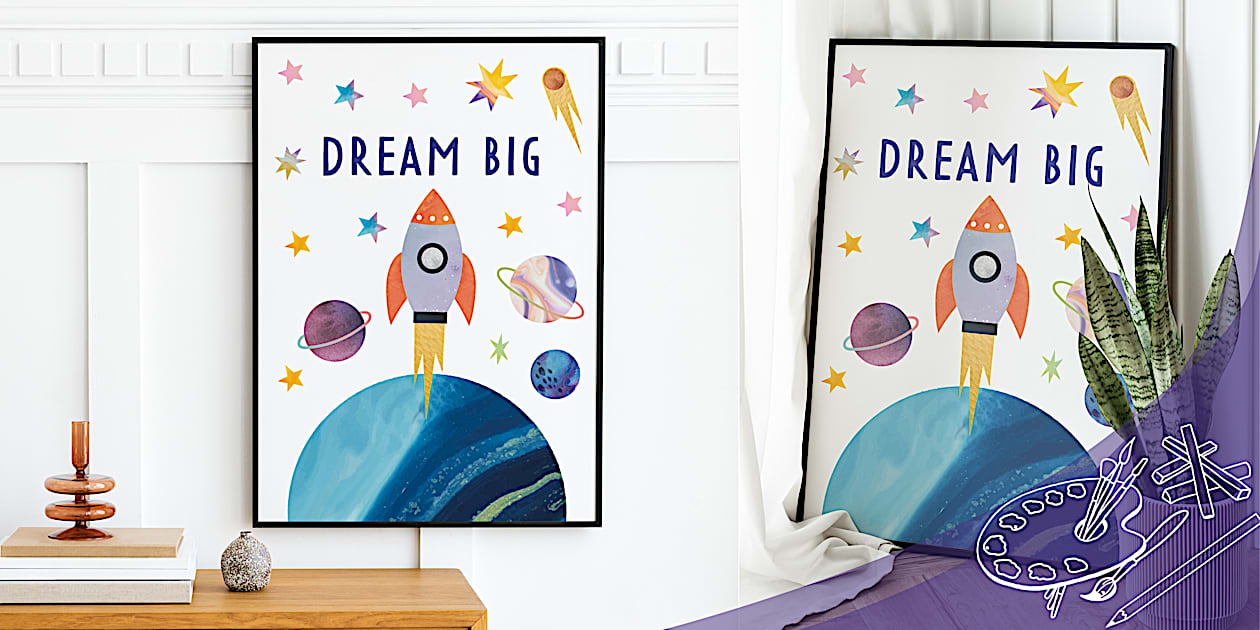 Dream Big Space-Themed Inspirational Poster (teacher made)