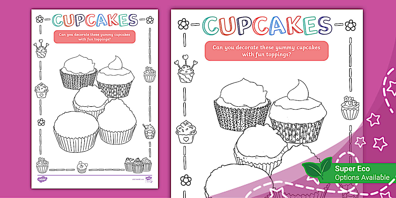 Cupcakes Doodle Page (teacher made) - Twinkl