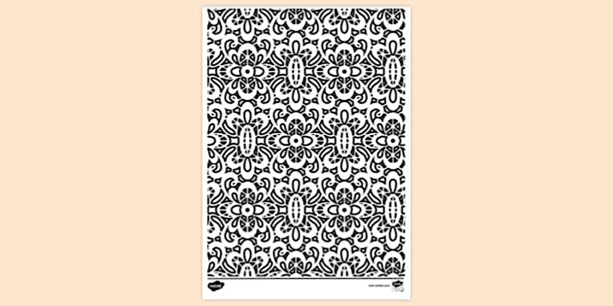 Lace Edging Colouring Sheet | Colouring Sheets - Twinkl