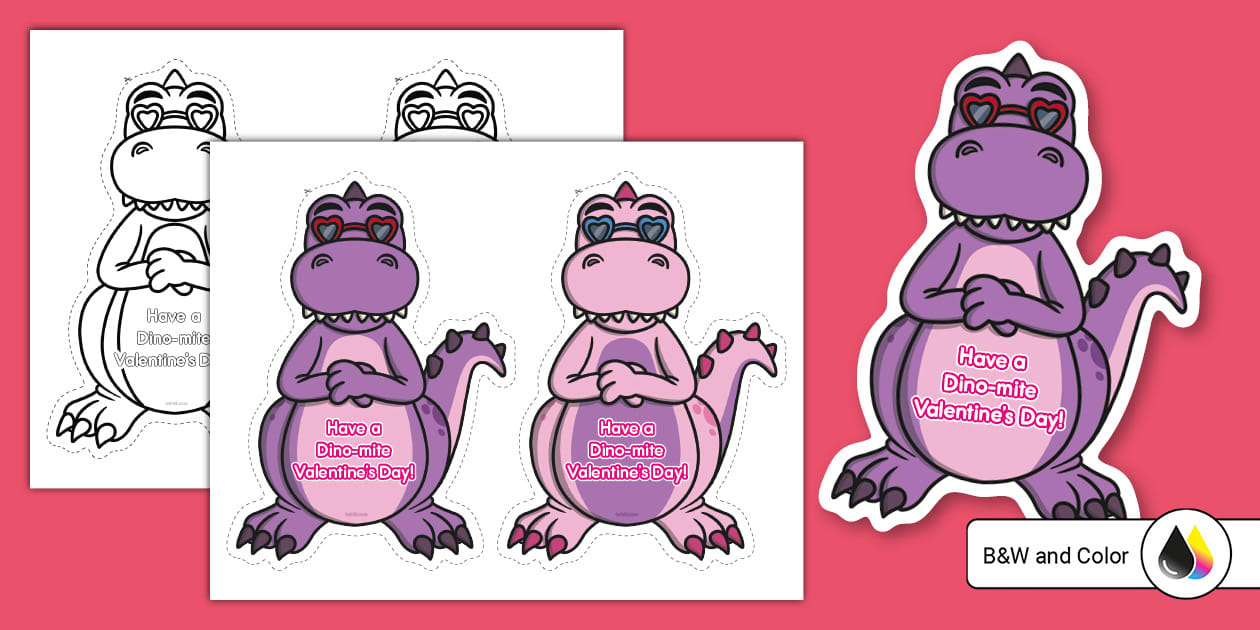 Have a Dino-mite Valentine's Day! Treat Holder Cards