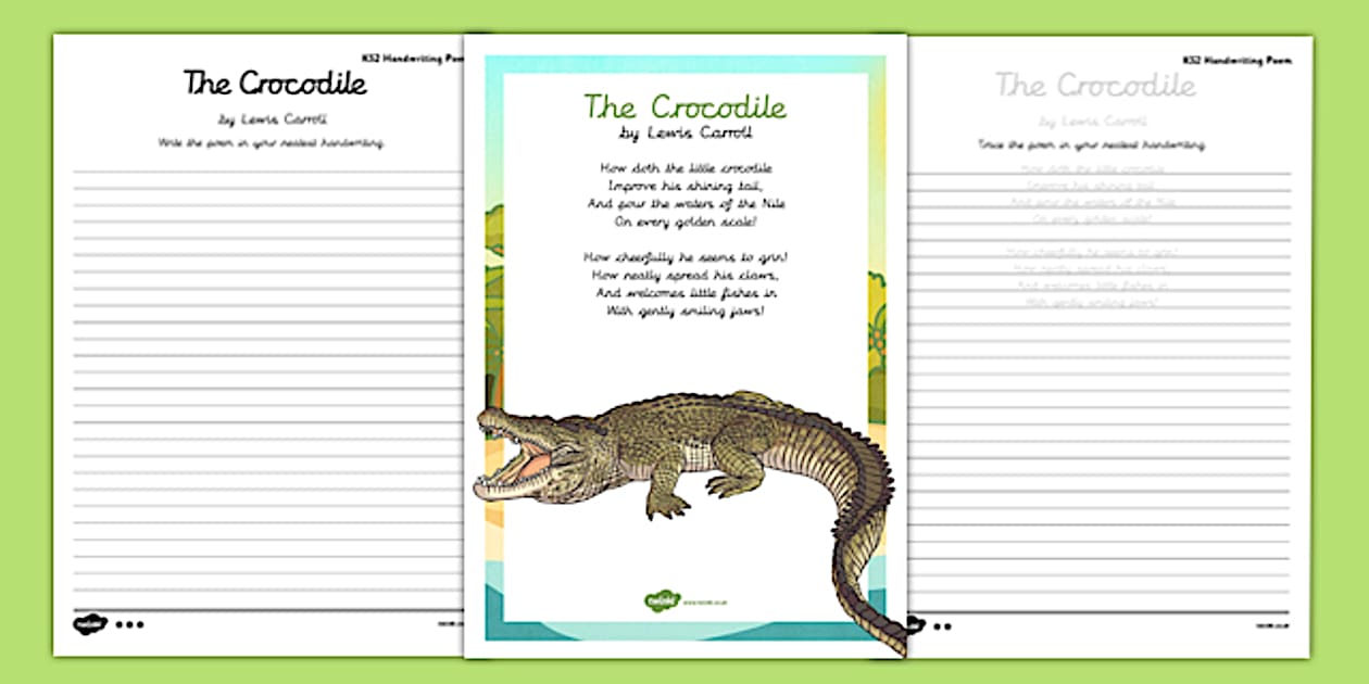 The Crocodile Handwriting Poem Pack - Twinkl