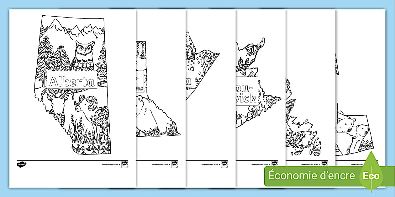 Activité de Coloriage des Provinces et Territoires du Canada