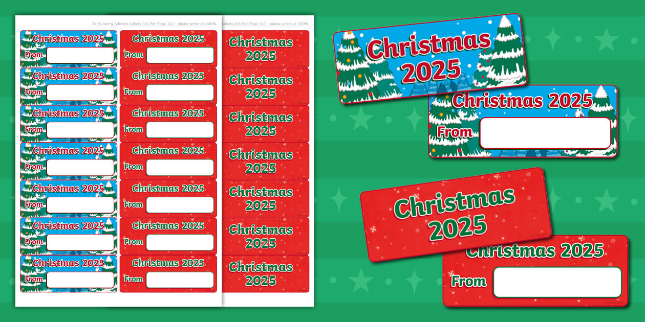 Christmas 2025 Labels (teacher made) - Twinkl