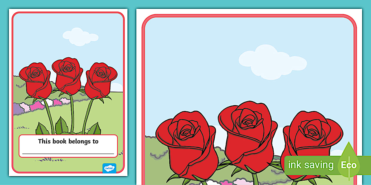 Rose Flower Themed Book Cover (teacher made) - Twinkl