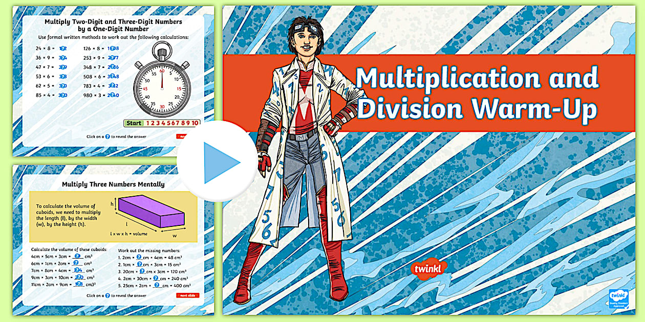 Year 4 Multiplication and Division Maths Warm-Up PowerPoint