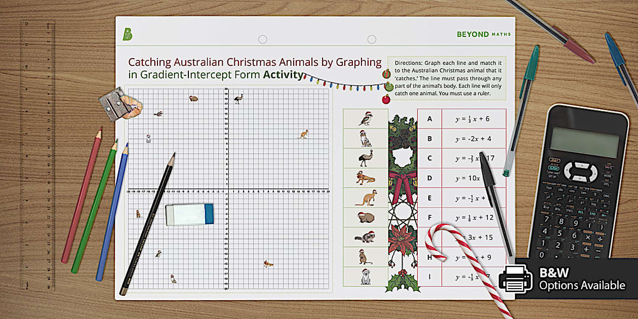 Catching Australian Christmas Animals by Graphing in Gradient-Intercept ...