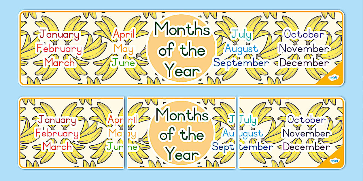 Banana Months of the Year Display Banner (Teacher-Made)