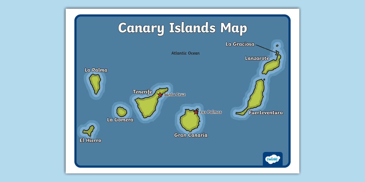 KS1 Canary Islands Display Map - Geography - Twinkl