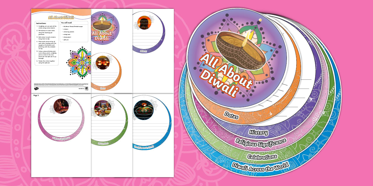 All About Diwali Circles Booklet (Teacher-Made) - Twinkl