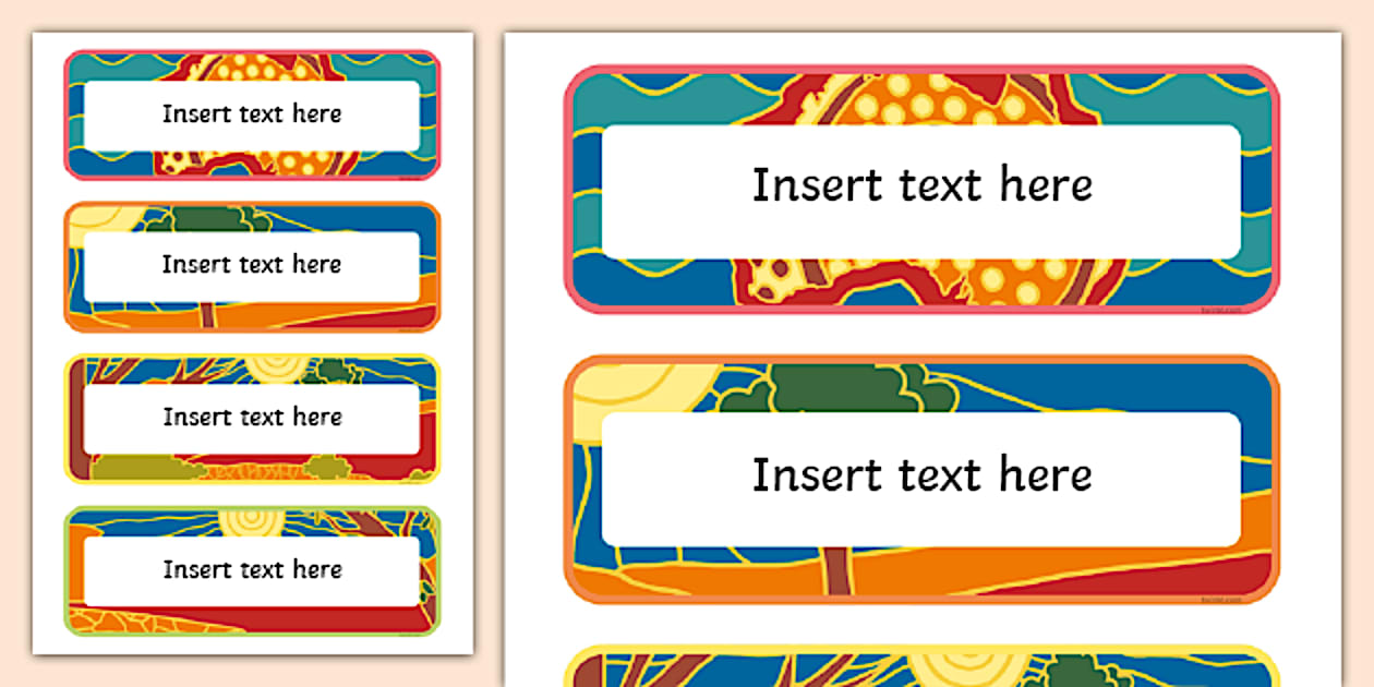 Editable Aboriginal Style Border Labels - Classroom Resource