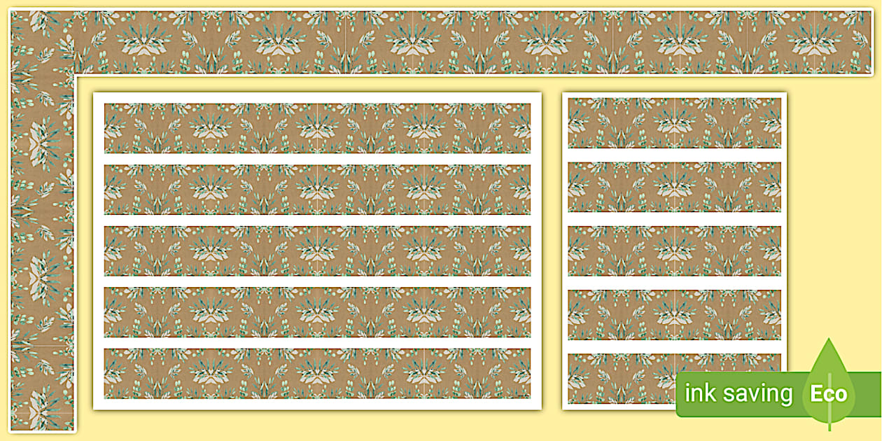 👉 Botanical-Themed Brown Display Borders - (Teacher-Made)