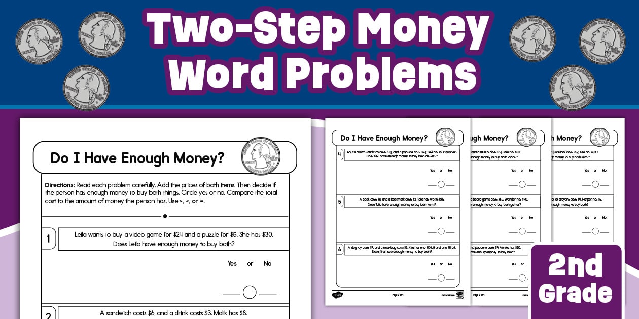 Second Grade Do I Have Enough Money Money Word Problems