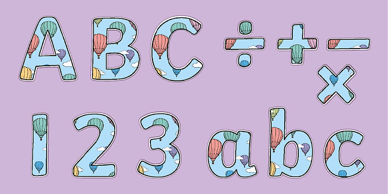 Hot Air Balloon Display Lettering