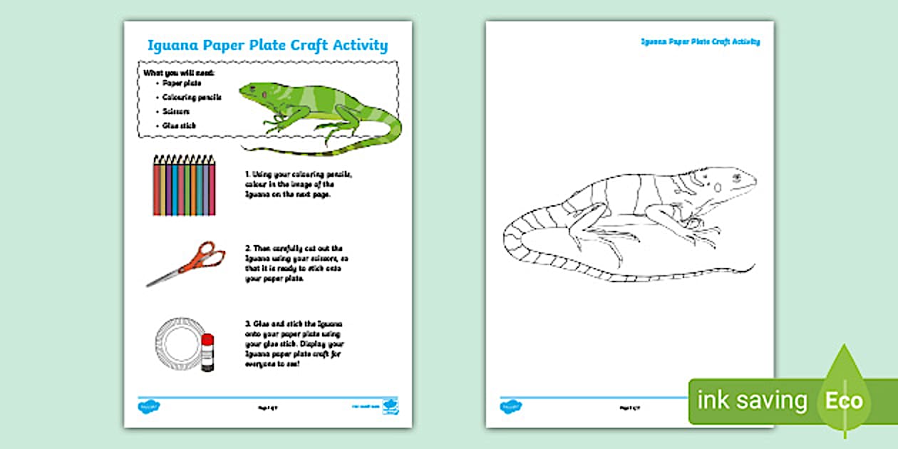 Iguana Paper Plate Craft Activity | Twinkl Iguana Craft