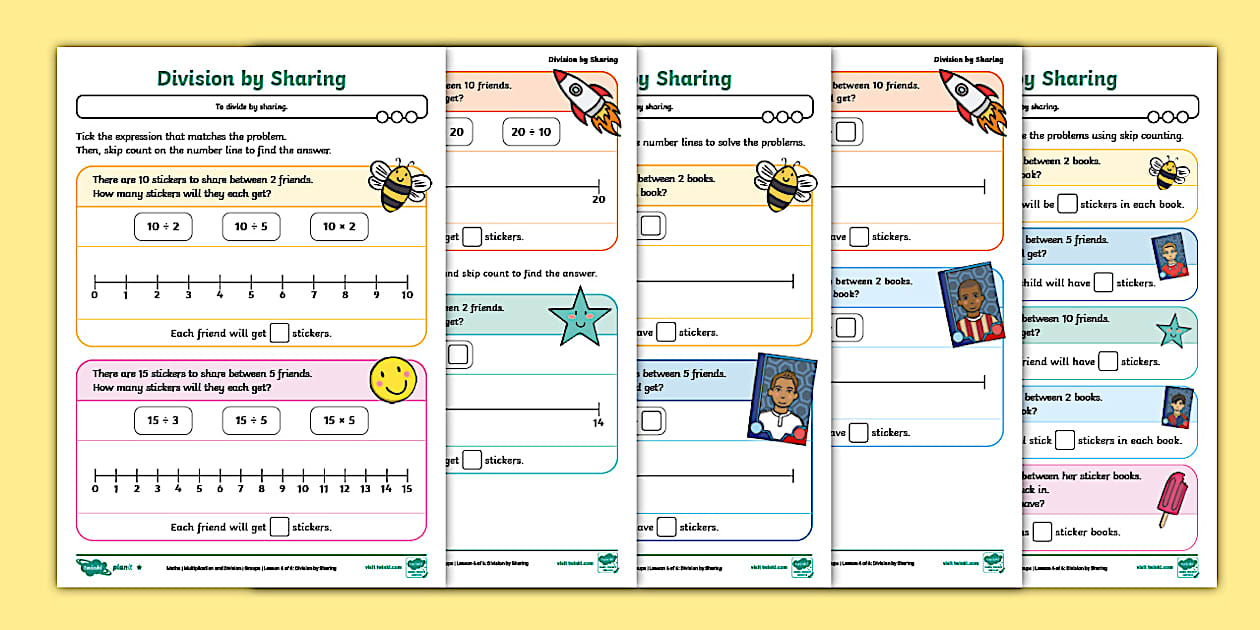 👉 Dividing by Sharing PlanIt Maths Activity Sheet