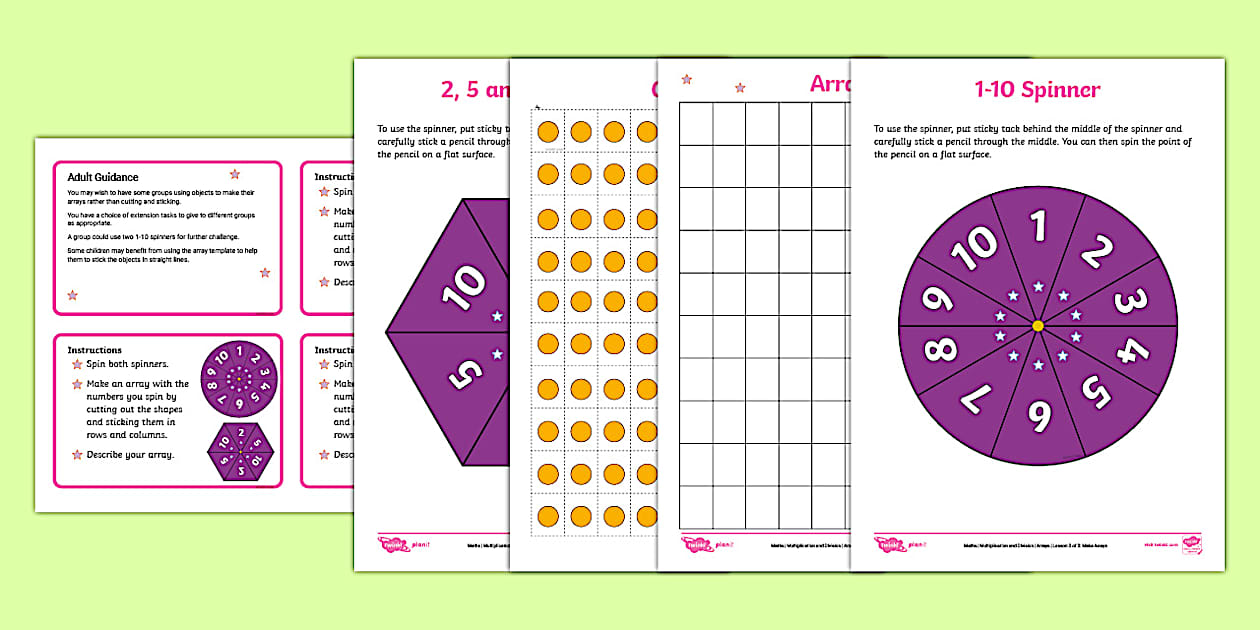 👉 Array Spinners Maths Year 1 Multiplication Activity Pack