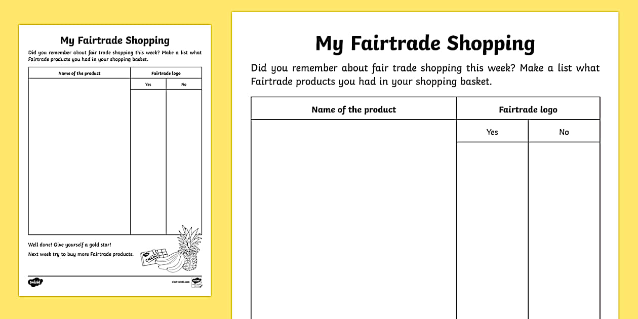 Fair Trade Worksheet / Worksheet (teacher made) - Twinkl
