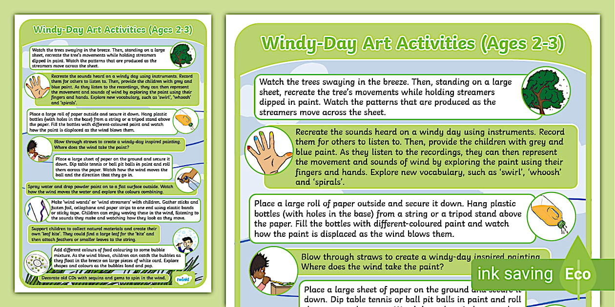 Wind Art For Toddlers - Kindergarten Art Activities - Twinkl