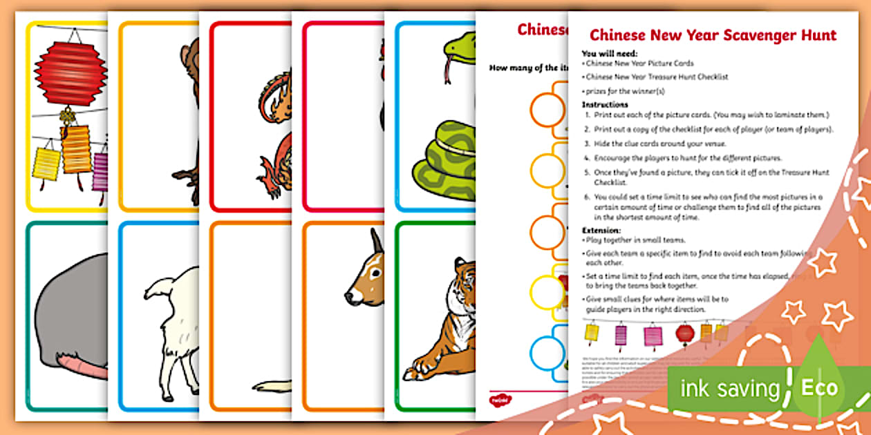 Chinese New Year Scavenger Hunt Game (teacher made) - Twinkl