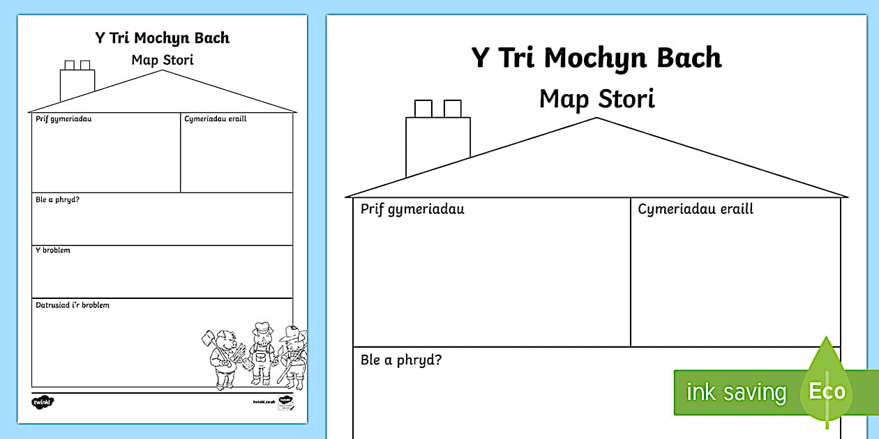 Map Stori 'Y Tri Mochyn Bach' Taflen Weithgaredd