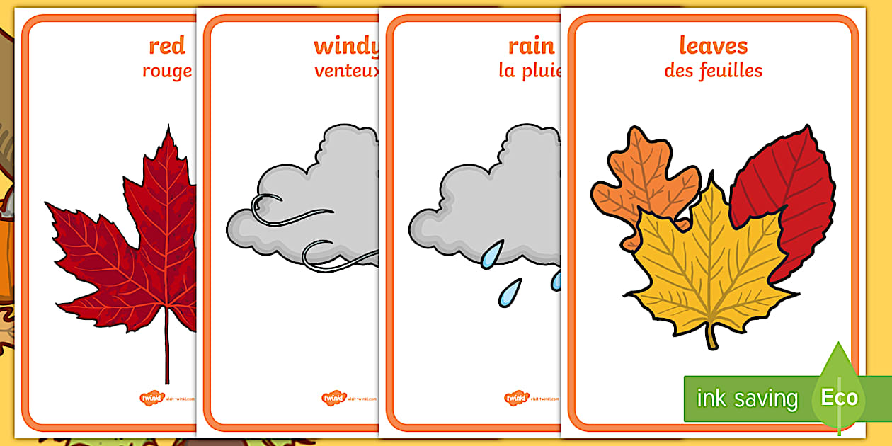 Autumn Display Posters English/French - Twinkl