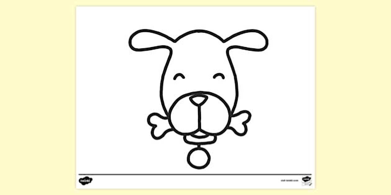 Cute Dog Colouring Page for Children | Colouring Sheets