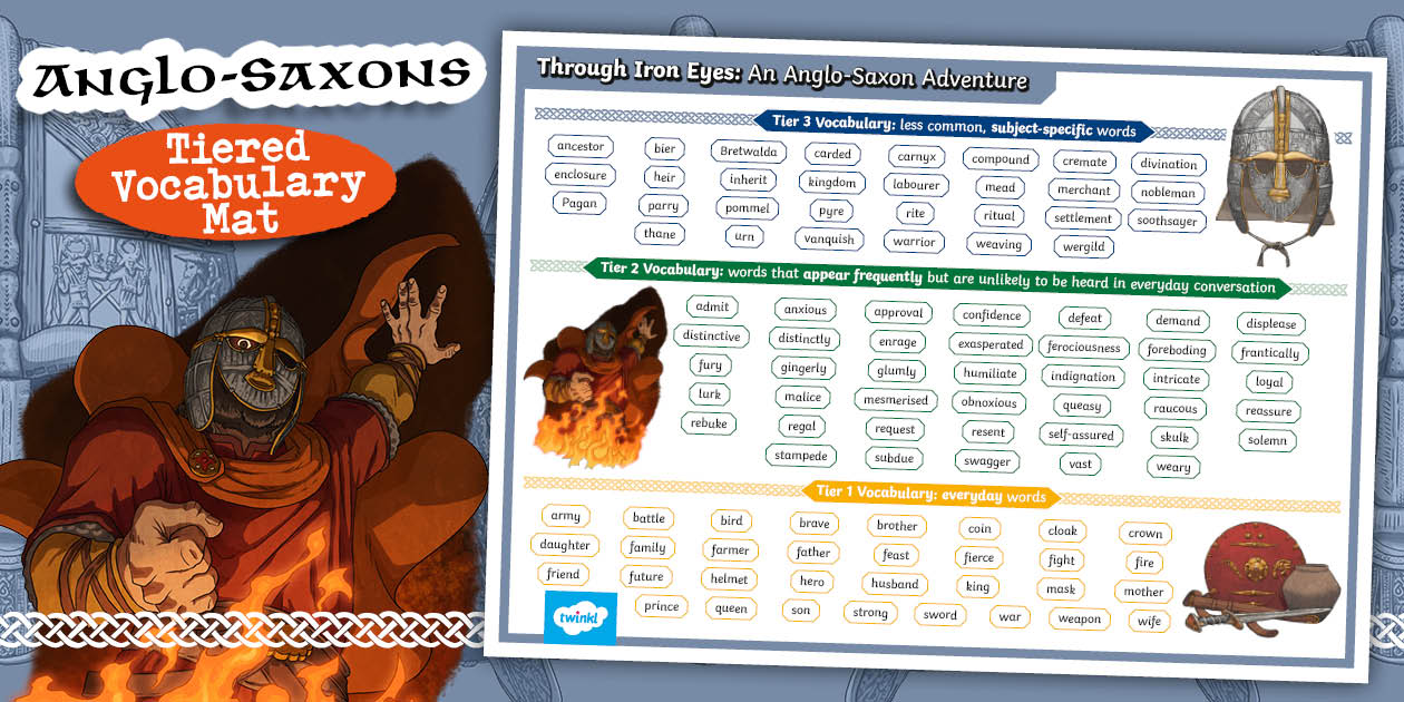 Tiered Vocabulary Mat: 'Through Iron Eyes' Anglo-Saxon Story