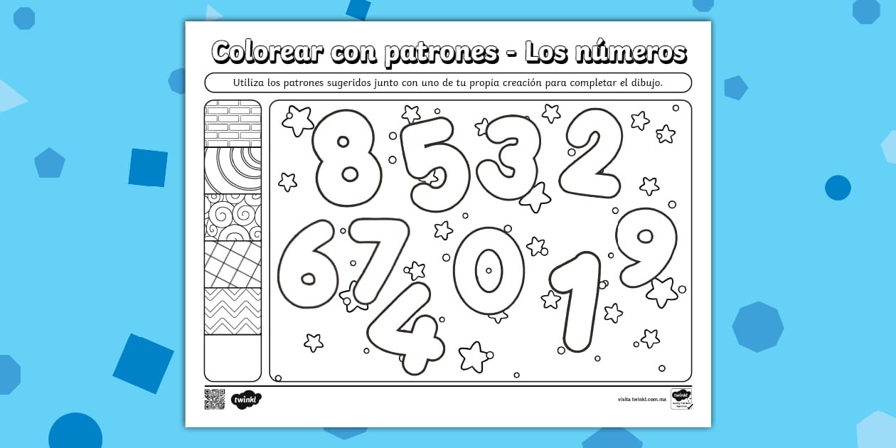 Hoja de actividad: Colorear con patrones - Los números