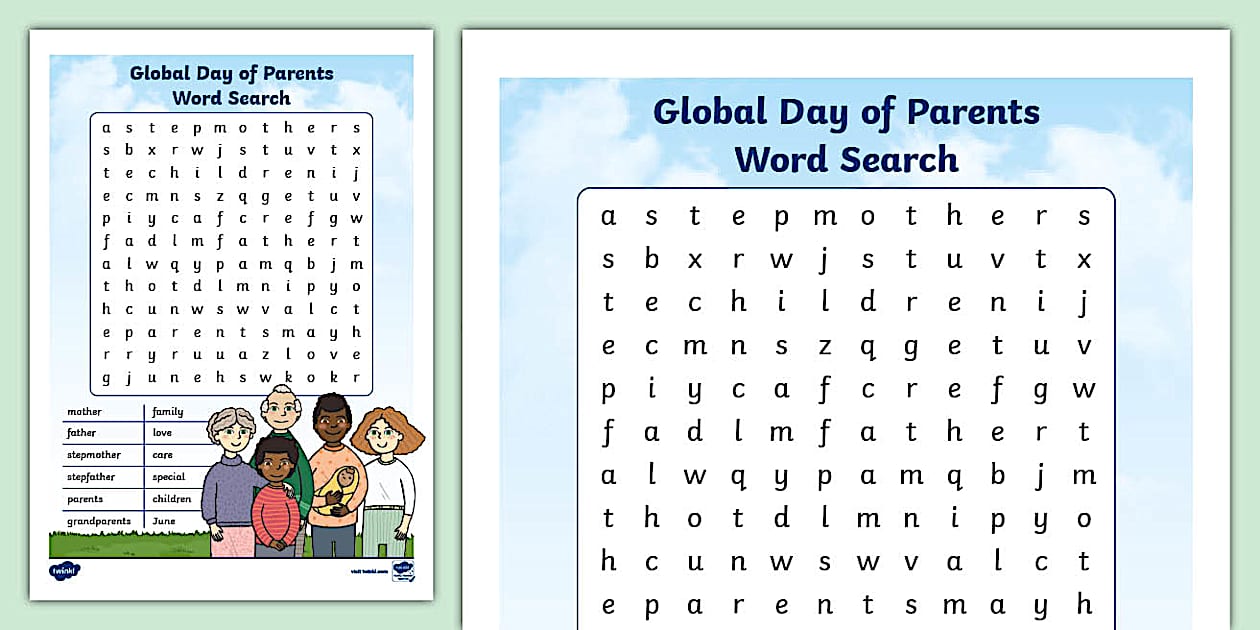Global Day of Parents Word Search (Teacher-Made) - Twinkl