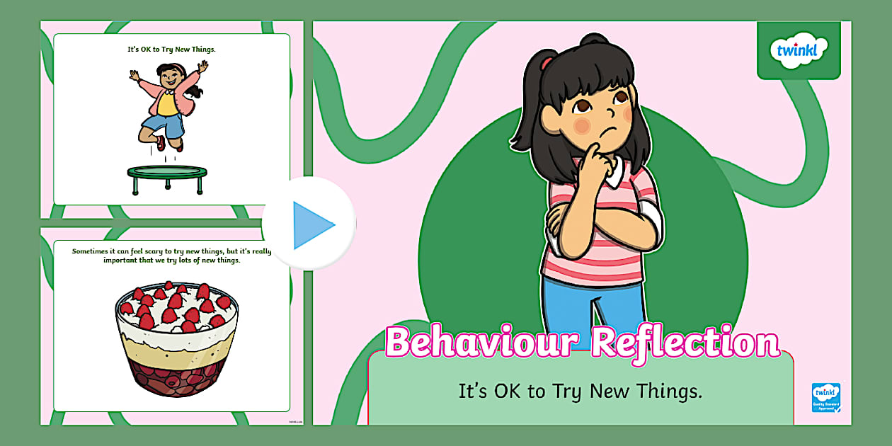 Behaviour Reflection - It's OK to Try New Things - Twinkl