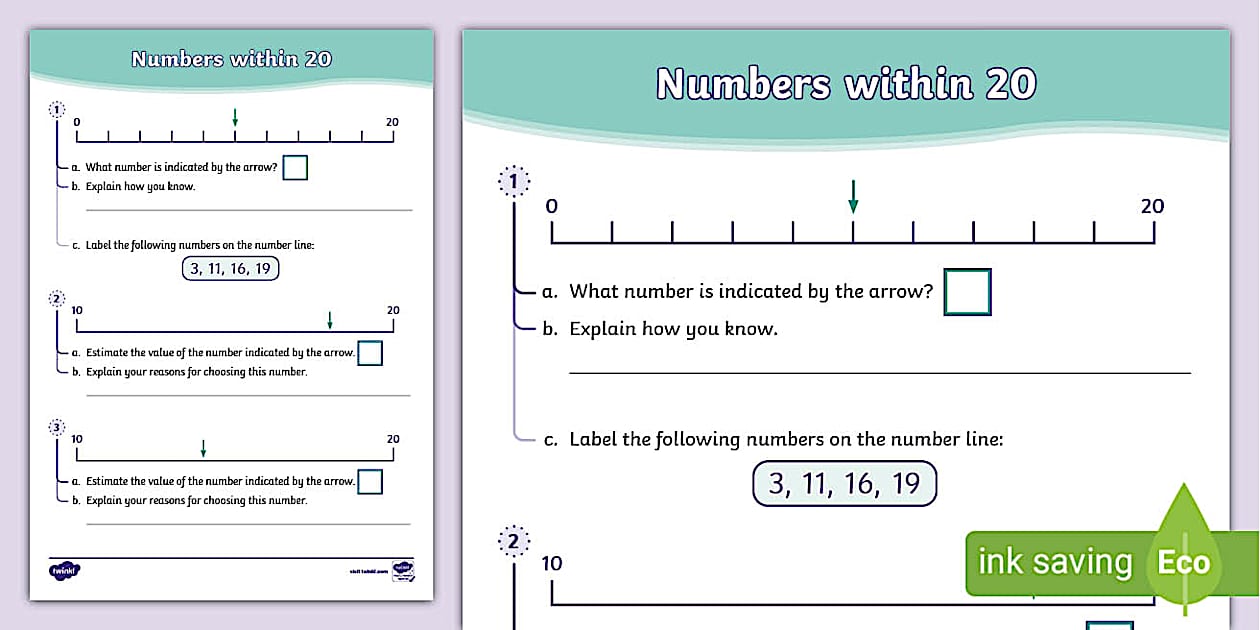 👉 Numbers Within 20 Worksheet (teacher made) - Twinkl