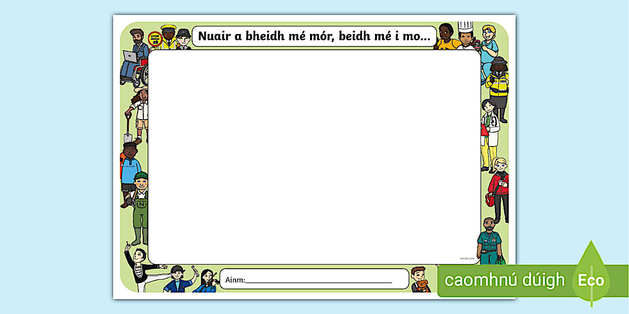 When I Grow Up Activity Sheet Gaeilge | Twinkl | - Twinkl