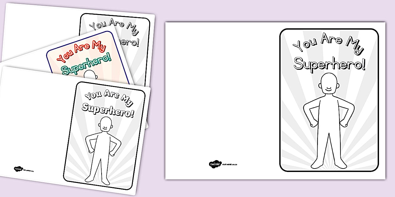 You Are My Superhero Father's Day Greetings Card - Twinkl