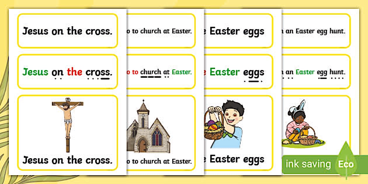Easter Simple Sentence Cards - EYFS - Reading - Phonics